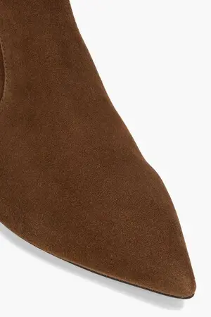 STUART WEITZMAN Suede Kitten Heel Ankle Boots - Brown