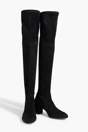 STUART WEITZMAN Yuliana Suede Over-the-knee Boots - Black