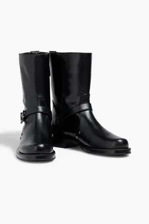 STUART WEITZMAN Maverick Buckled Leather Ankle Boots