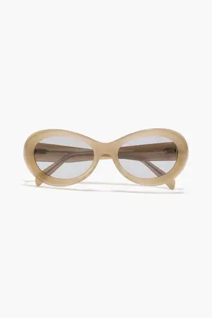 TOTEME Oval-frame Acetate Sunglasses - Mushroom