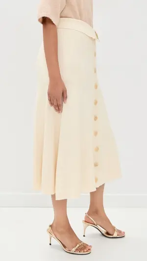 Zimmermann Rebellion Buttoned Midi Skirt - Parchment