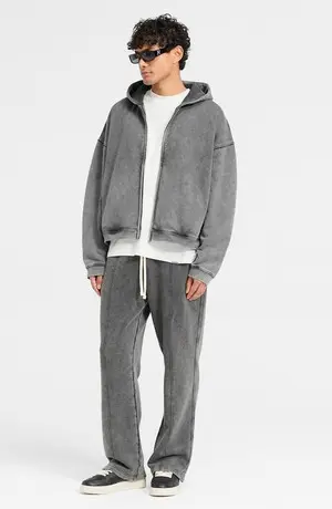 REPRESENT Initial Oversize Full Zip Hoodie - Vintage Grey