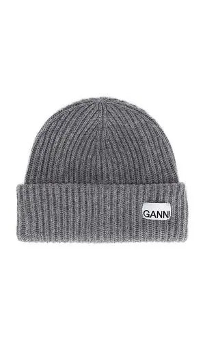 GANNI Structured Rib Beanie - Paloma Melange