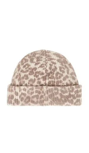 GANNI Graphic Mix Printed Beanie - Leopard