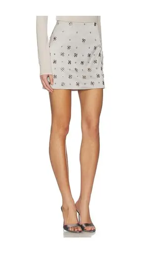 Veronica Beard Olenna Embellished Mini Skirt - Silver