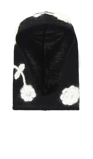 GANNI Crochet Flowers Bonnet - Black