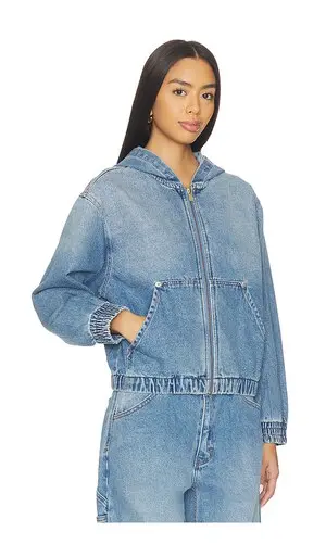 Abrand Denim Hooded Bomber Jacket