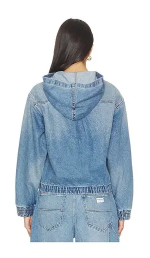 Abrand Denim Hooded Bomber Jacket