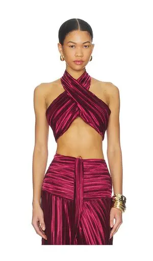 SONYA MODA Joelle Plisse Halter Top