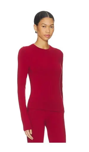 SKIMS Cotton Jersey Long Sleeve T-shirt - Brick