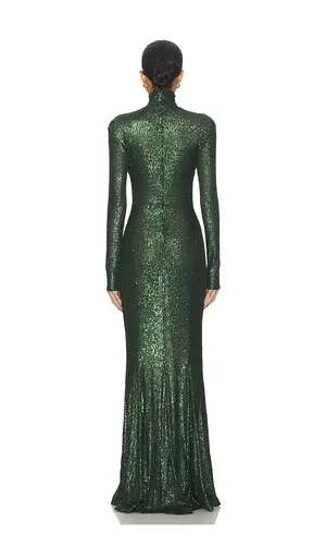 Norma Kamali Long Sleeve Fishtail Gown
