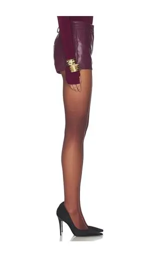 Norma Kamali High Waist Jean Short - Plum