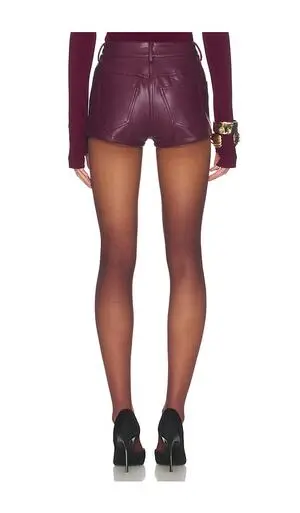 Norma Kamali High Waist Jean Short - Plum