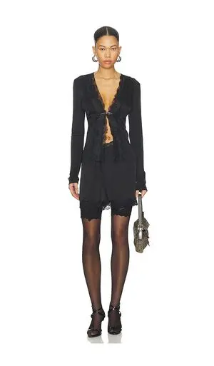 VAILLANT Long Sleeve Fitted Cardigan - Black