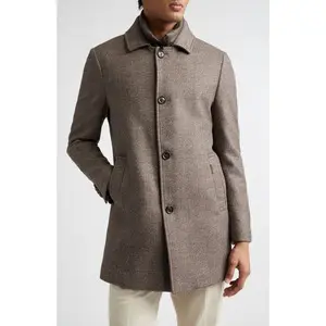 MOORER Virgin Wool Mouliné Monferrato Coat - Taupe