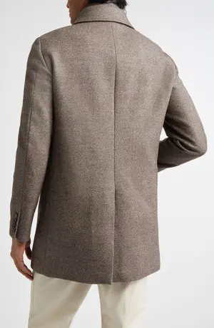 MOORER Virgin Wool Mouliné Monferrato Coat - Taupe