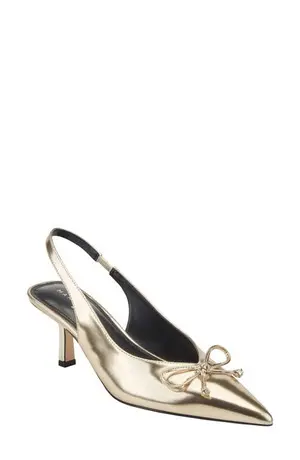 Marc Fisher Gretel Slingback Pointed Toe Bow Pump - Gold