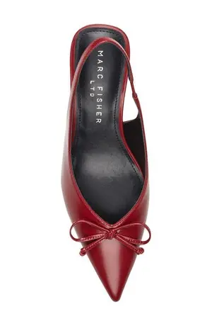 Marc Fisher Gretel Slingback Pointed Toe Bow Pump - Merlot