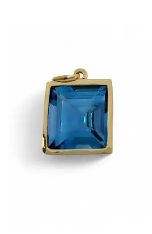 LESLIE PAIGE London Blue Topaz Square Charm - Gold/blue
