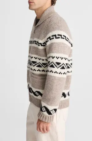 Madewell Fair Isle Zip-up Wool Cardigan