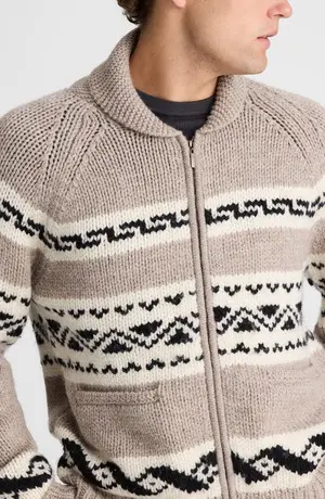 Madewell Fair Isle Zip-up Wool Cardigan