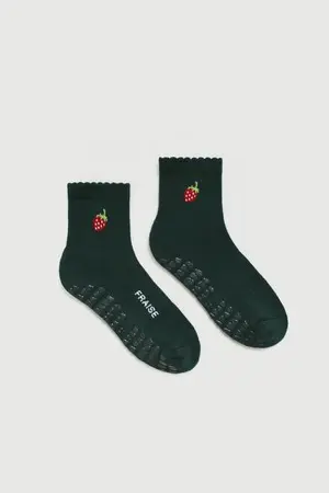 FRAISE Quarter Crew Grip Socks - Garden Party