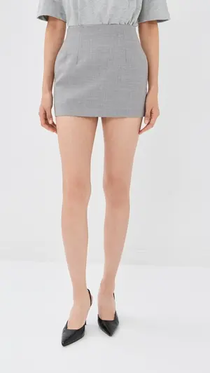 Wardrobe.NYC Contour Mini Skirt - Grey Marl