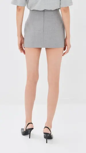 Wardrobe.NYC Contour Mini Skirt - Grey Marl
