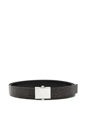 FERRAGAMO Crocodile-print Leather Belt - Brown