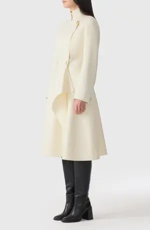 Mackage Annia Asymmetric Wool Double Face Coat - Cream