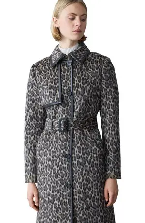 Mackage Zeva-a Leopard Print Trench Coat