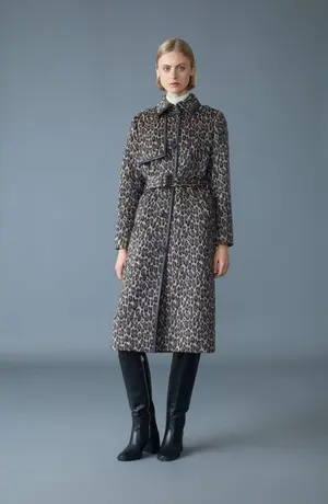 Mackage Zeva-a Leopard Print Trench Coat