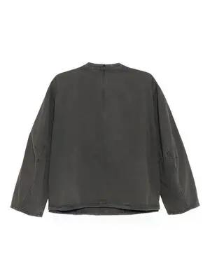 LOW CLASSIC Washed Cotton Sweatshirt With Lace-up Detailing