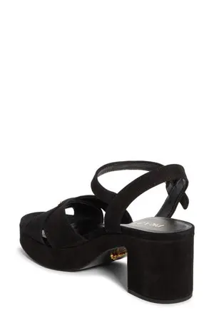 Prada Suede Platform Sandals - Nero