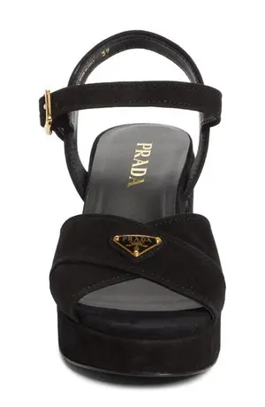 Prada Suede Platform Sandals - Nero