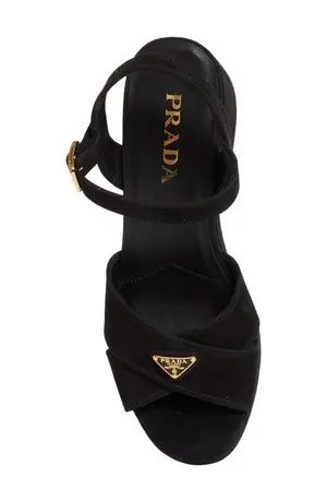 Prada Suede Platform Sandals - Nero