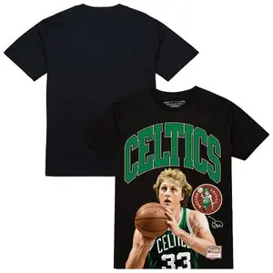 Mitchell & Ness Larry Bird Boston Celtics Hardwood Classics Player Arch T-shirt - Black