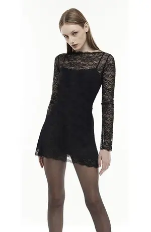 MOTHER OF ALL Refaela Lace Mini Dress - Black