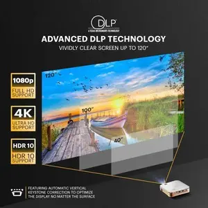 KODAK Luma 400 Smart Projector, Hd Portable Pico Projector With Remote