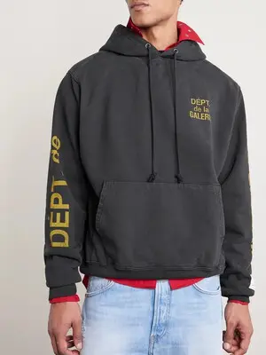 GALLERY DEPT. Logo-print Cotton-jersey Hoodie
