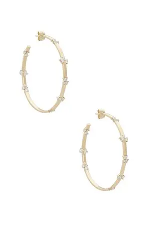 SYDNEY EVAN Large Cocktail Bar Hoop Earrings - Gold