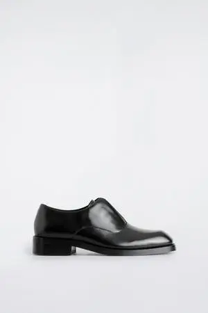 Cos Square-toe Leather Oxford Shoes