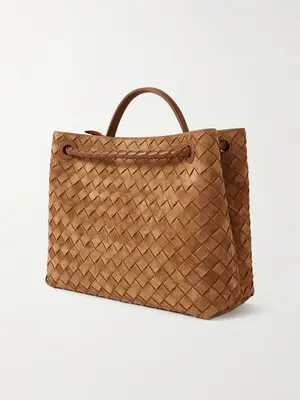 Bottega Veneta Andiamo Medium Intrecciato Suede Tote - Brown