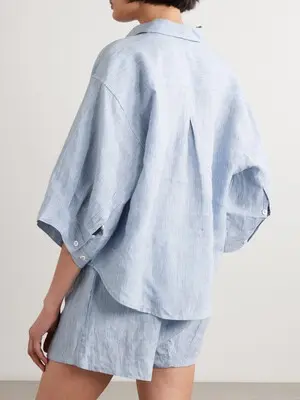 DEIJI STUDIOS The 03 Striped Washed-linen Shirt And Shorts Set