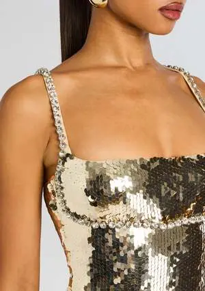 Retrofete Aderyn Sequin Mini Dress - Gold