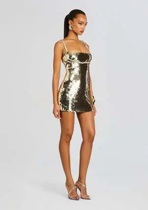 Retrofete Aderyn Sequin Mini Dress - Gold