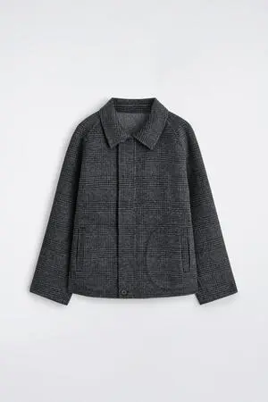 Cos Reversible Checked / Herringbone Wool Sports Jacket