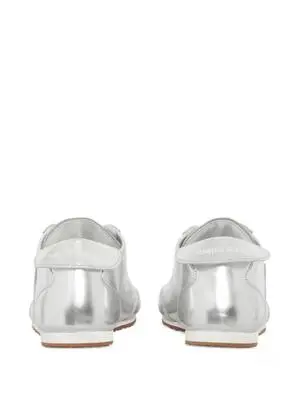 MARINE SERRE Ms Astra Metallic-effect Leather Sneakers - Grey