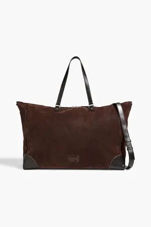 Paul Smith Leather-trimmed Ribbed Suede Duffle Bag