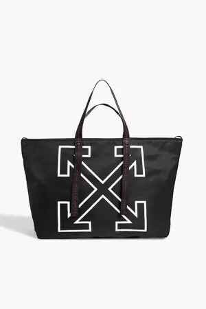 Off-White Printed Shell Tote - Black